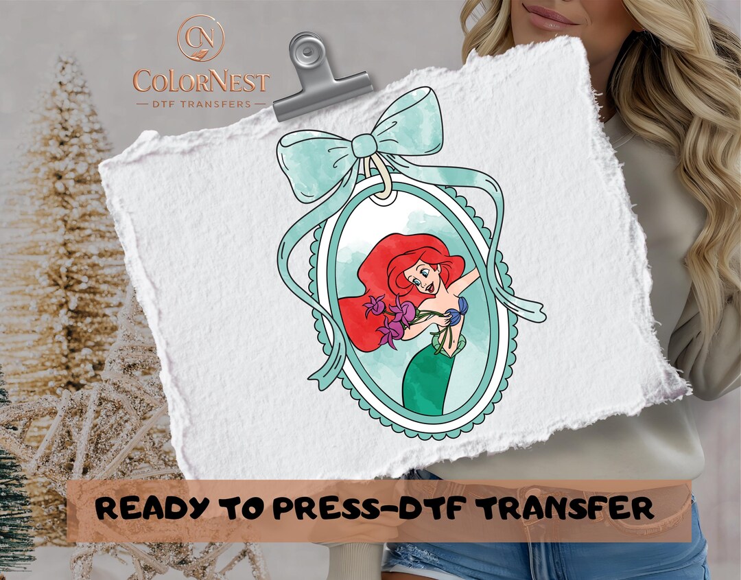 Disney Ariel DTF Transfer, Little Mermaid Princess Heat Press, Magical ...