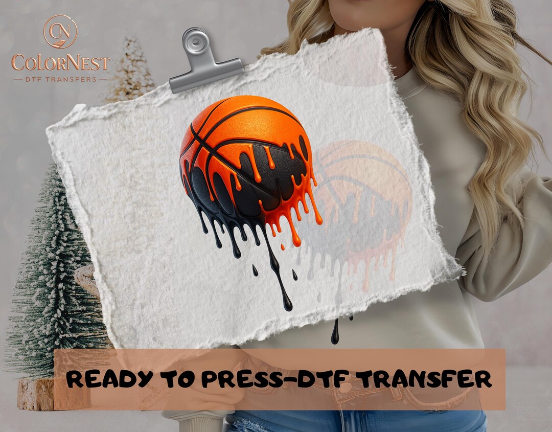 Dripping Basketball DTF Transfer, Trendy Sports Iron On - Etsy