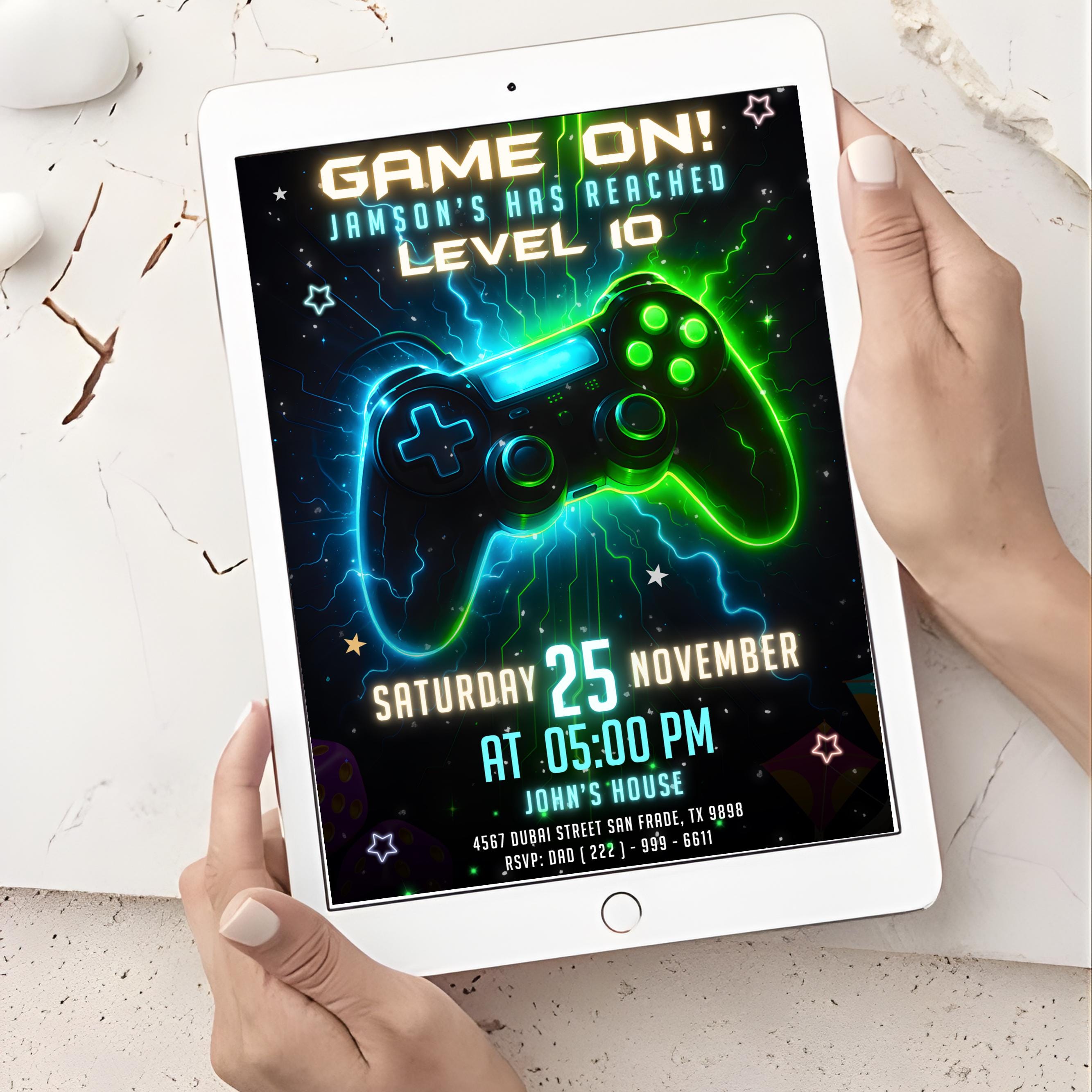 Video Game Birthday Party Invitation, Level up Birthday Invitation ...