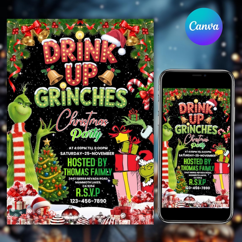 Grinchmas Party Flyer - Etsy