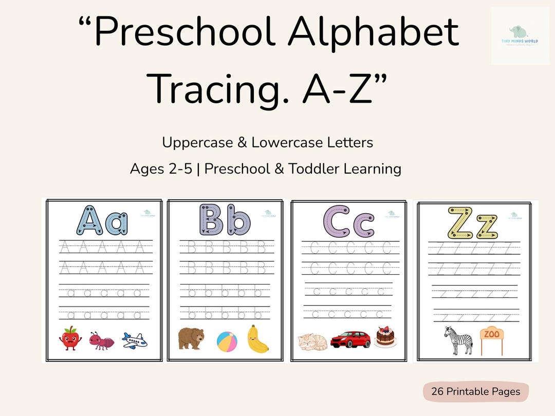 Preschool Alphabet Tracing Worksheets | ABC Printable PDF | Fine Motor ...