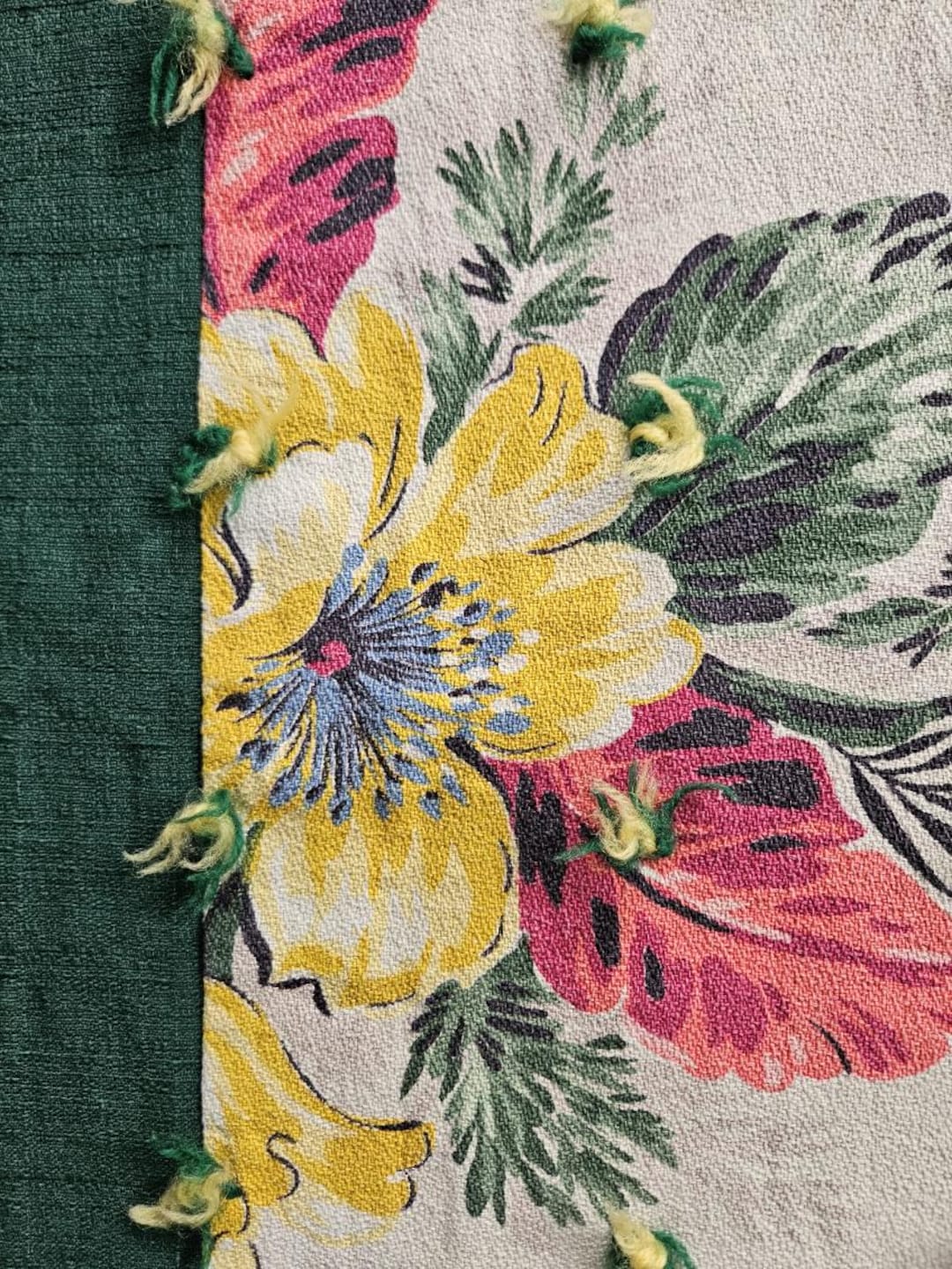 Vintage Floral Bark Cloth Crib Quilt, 1930s-40s Hand-tied - Etsy