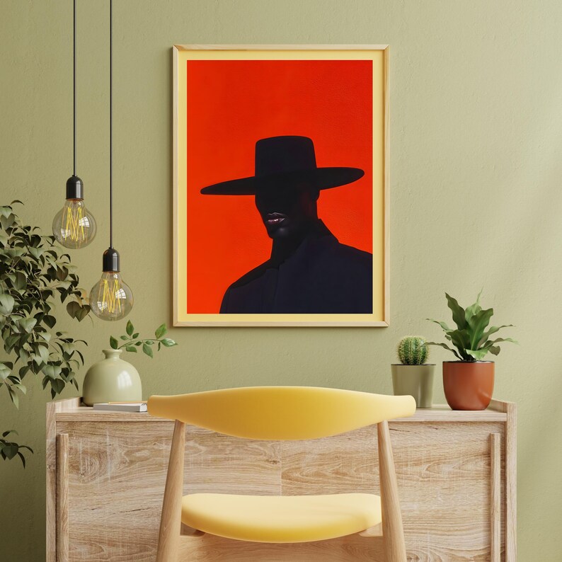 Vintage Minimalist African Man Poster - Modern Afrocentric Masculine ...
