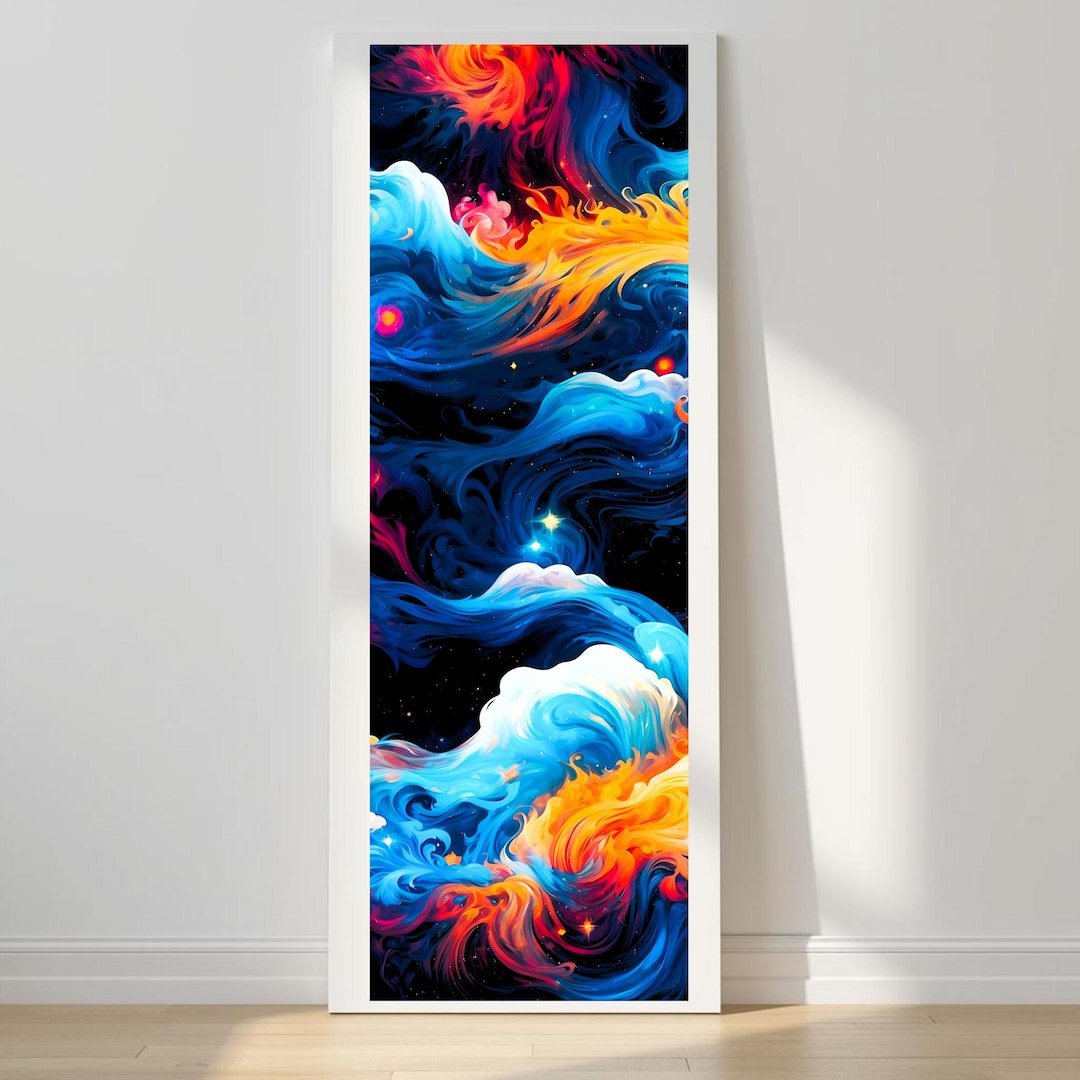 Colorful & Abstract Heaven Long Narrow Wall Art Print - Magic Cosmic ...
