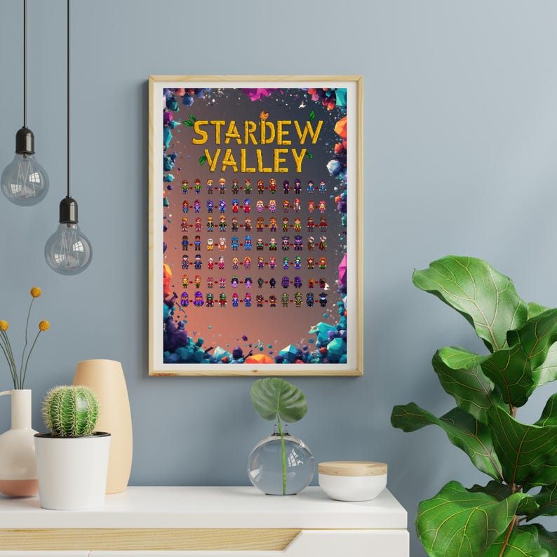 Stardew Valley Sprites Character Wall Art Print Rolled Poster, Gamer ...