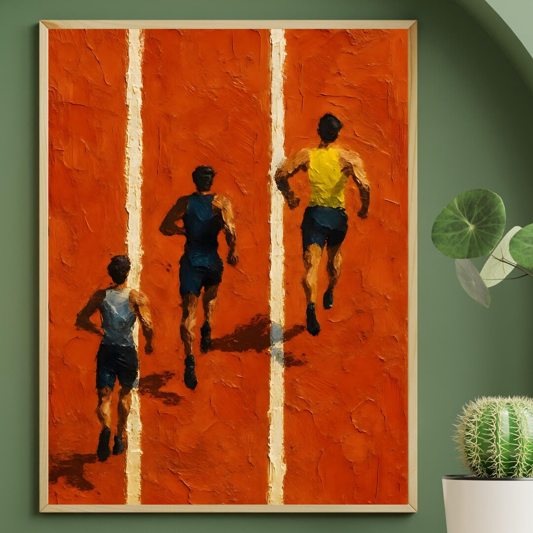 Athletes Running Track Poster - Sprinters Fitness Print, Olympics ...