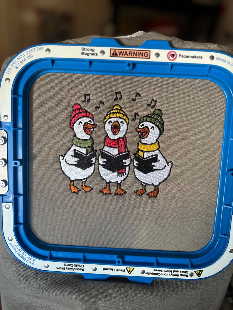 Caroling Geese Machine Embroidery Christmas Design - Etsy