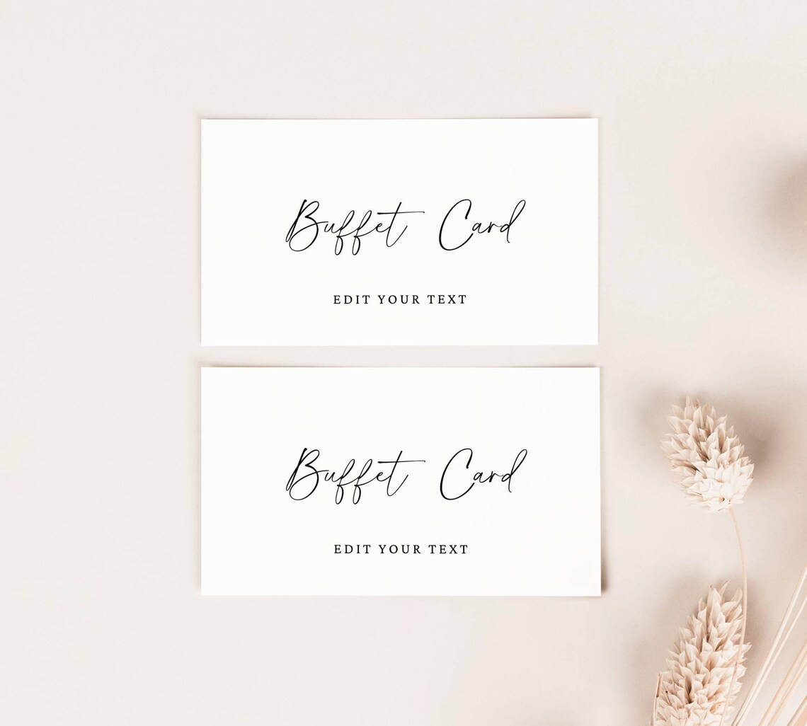 Editable Buffet Card Template Canva Printable Food Label Card Wedding ...