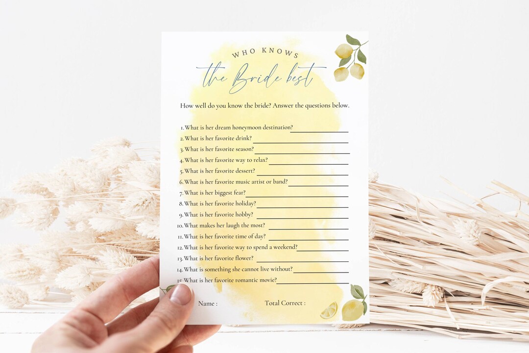 Editable Canva Who Knows the Bride Best Bridal Shower Game Printable ...