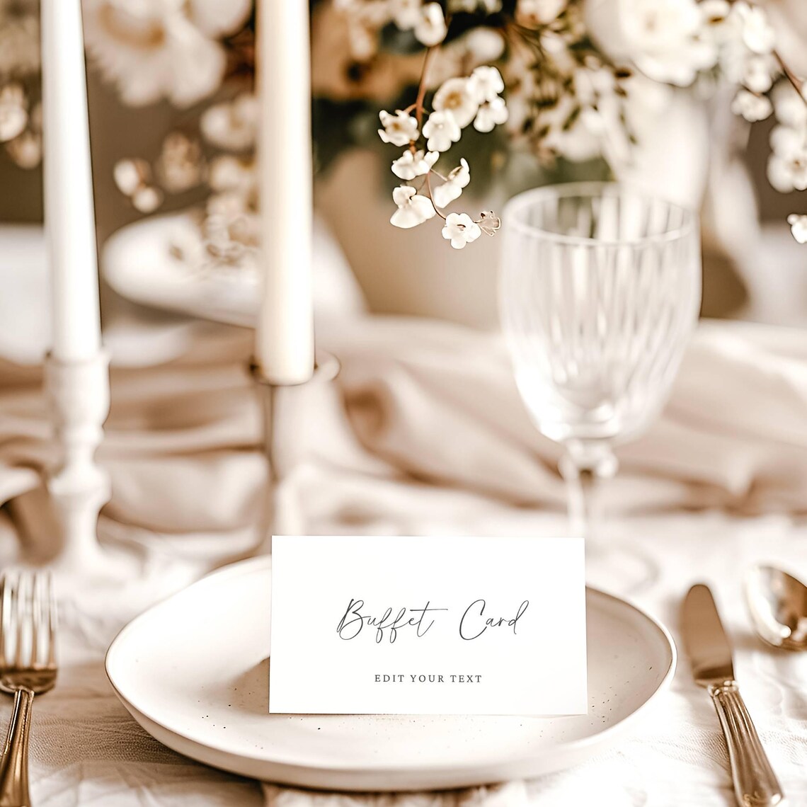 Editable Buffet Card Template Canva Printable Food Label Card Wedding ...