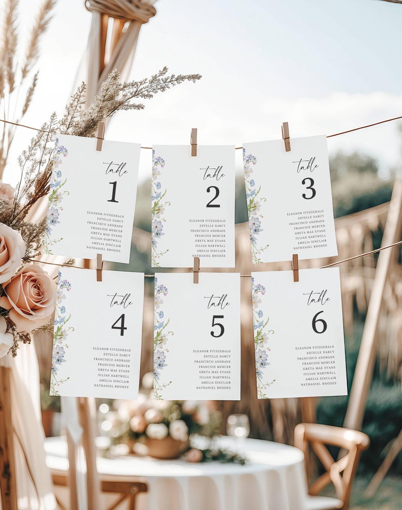 Wedding Table Number Template Editable Canva Floral Table Sign ...