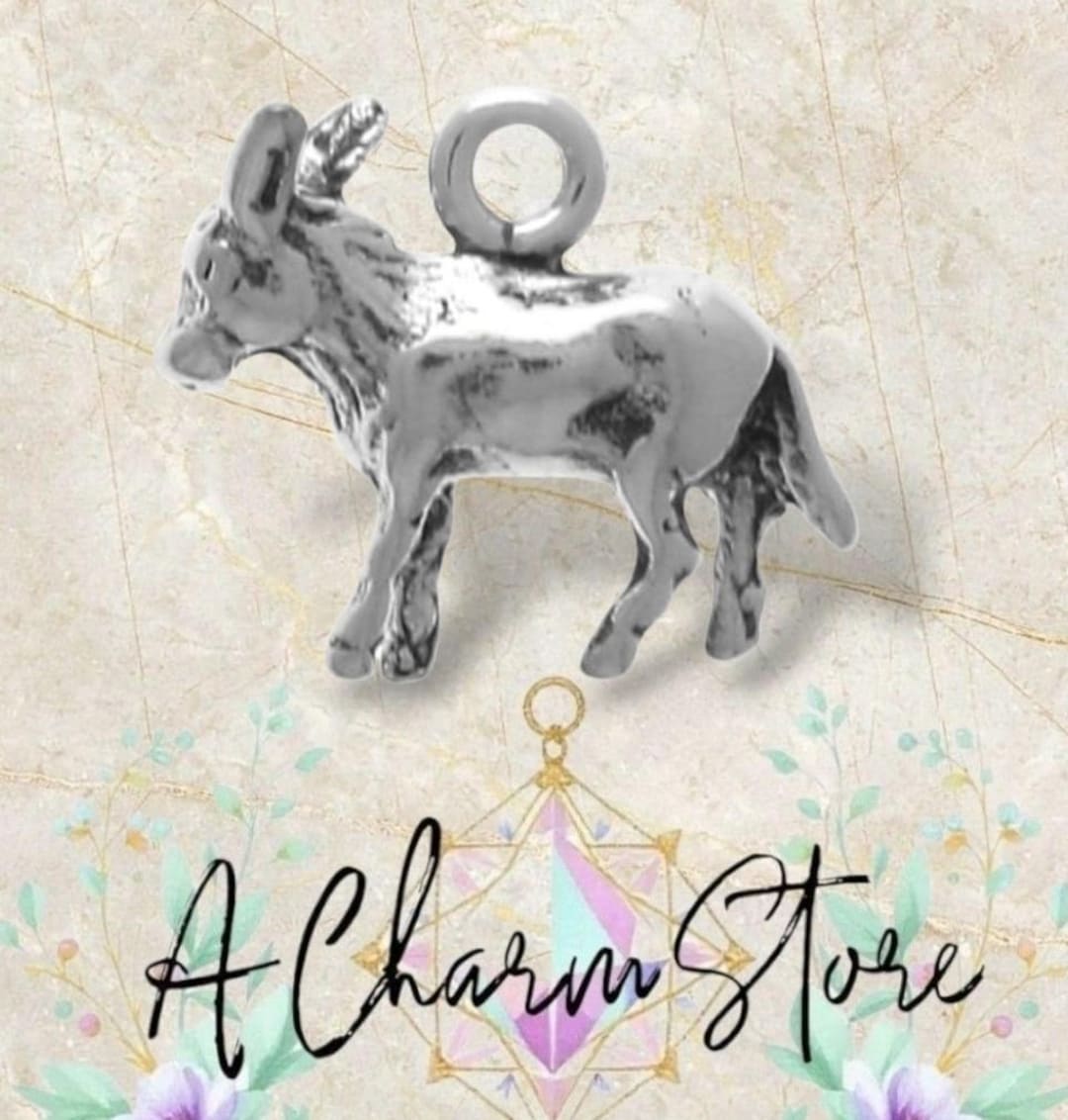 3D Sterling Silver Small Donkey, Burro Charm for Charm Bracelet - Etsy