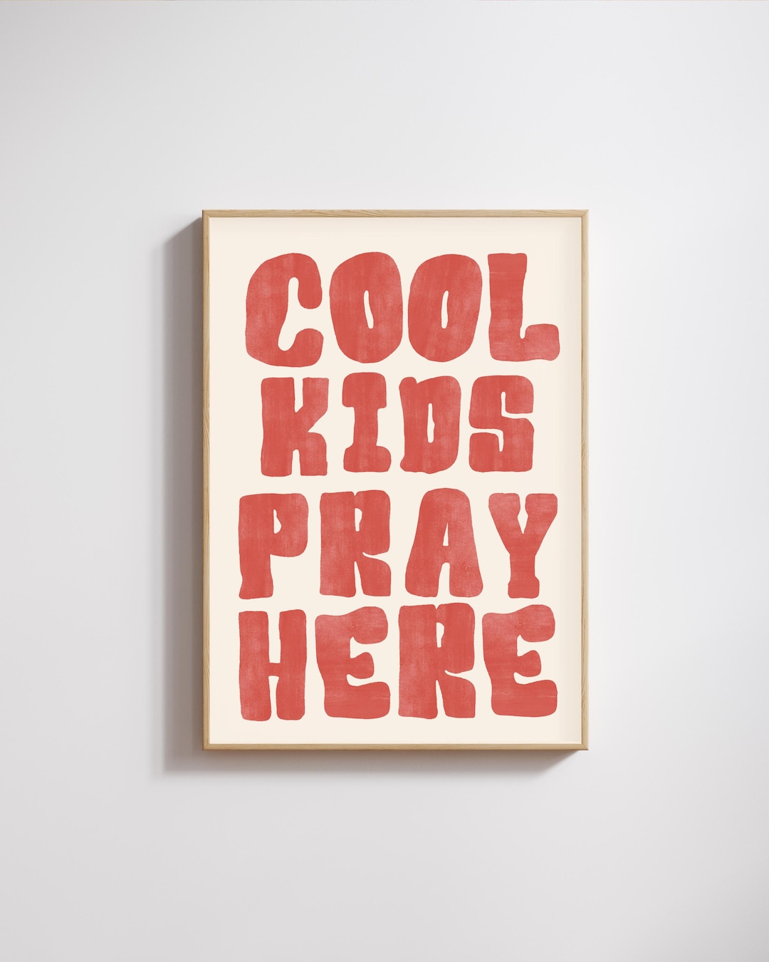 Cool Kids Pray Here Wall Art Print – Kids Prayer Room Decor, Christian ...