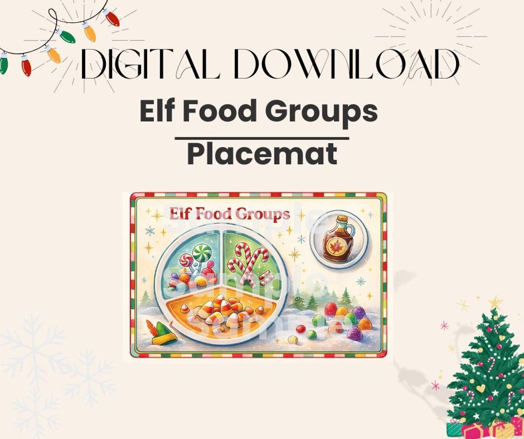 Elf Food Groups Placemat - Etsy