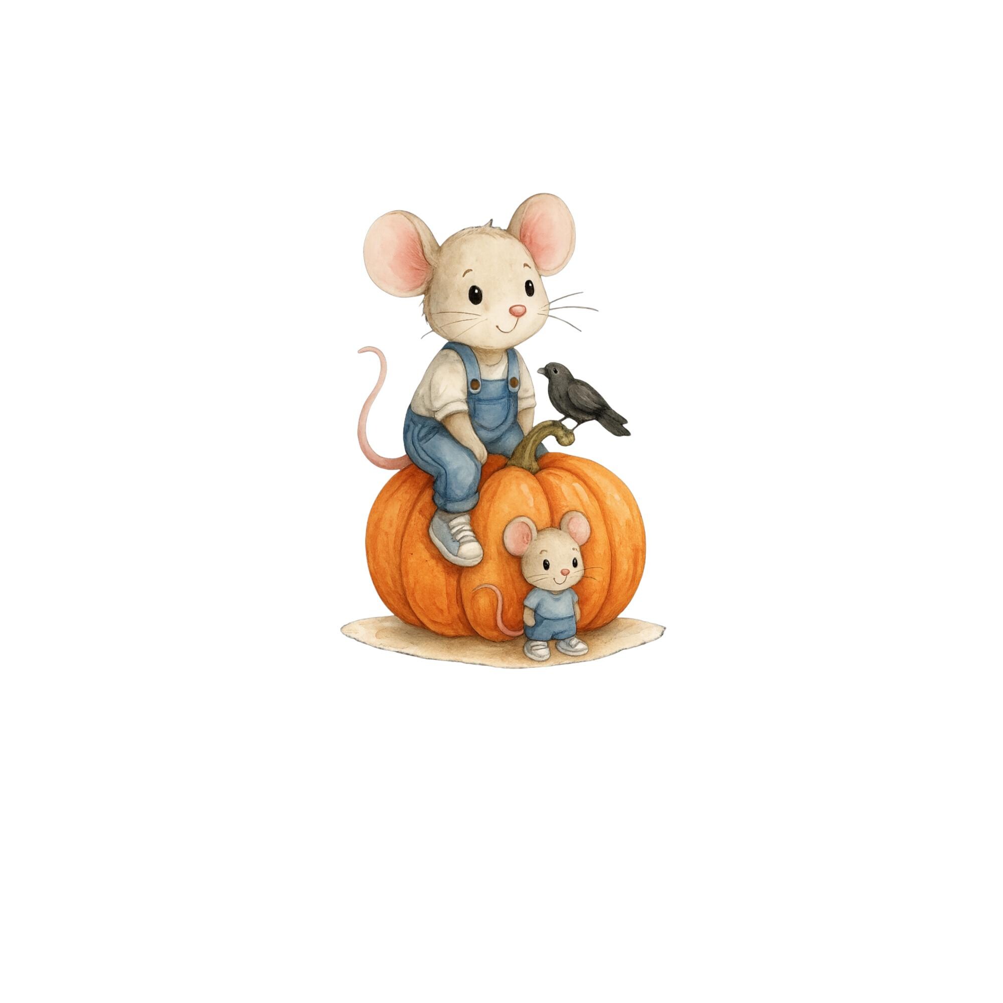 Halloween Mouse Clipart Set / Cute Mice With Pumpkins, Moon & Witch Hat ...