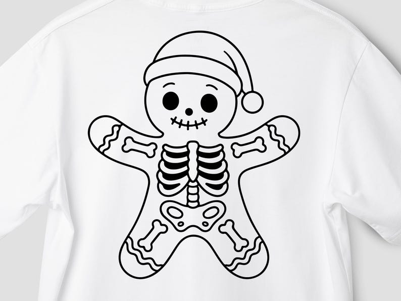 Skeleton Gingerbread SVG PNG, Gothic Christmas Cookie Design (digital ...