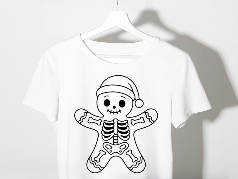 Skeleton Gingerbread SVG PNG, Gothic Christmas Cookie Design (digital ...