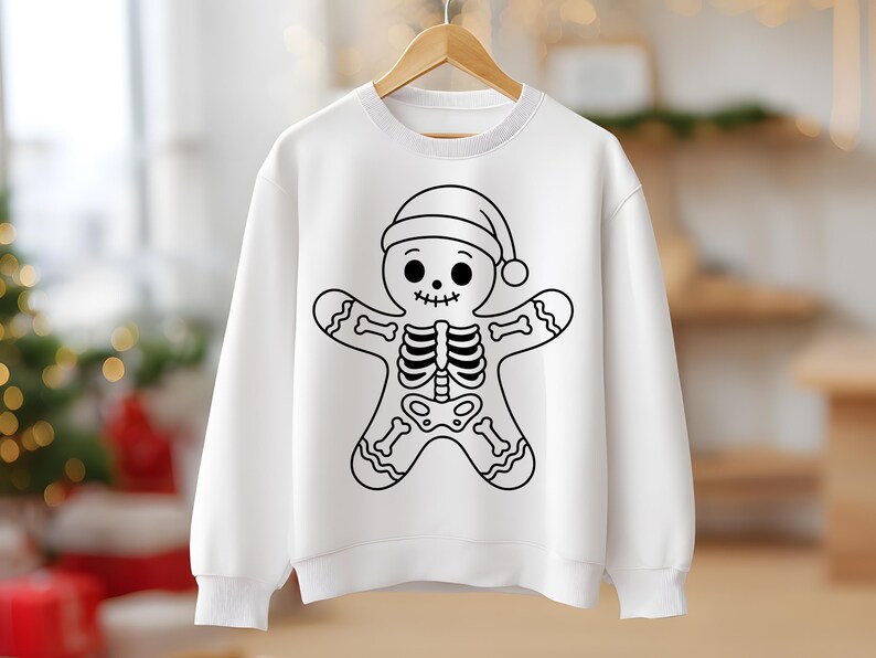 Skeleton Gingerbread SVG PNG, Gothic Christmas Cookie Design (digital ...