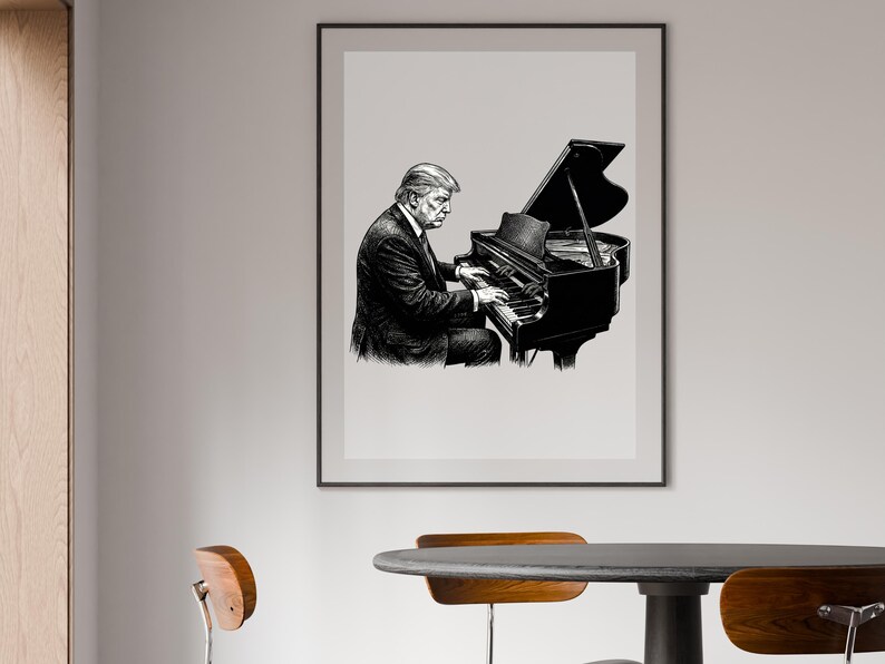 Funny Trump Piano Graphic, Political Parody Design (SVG, PNG Digital ...