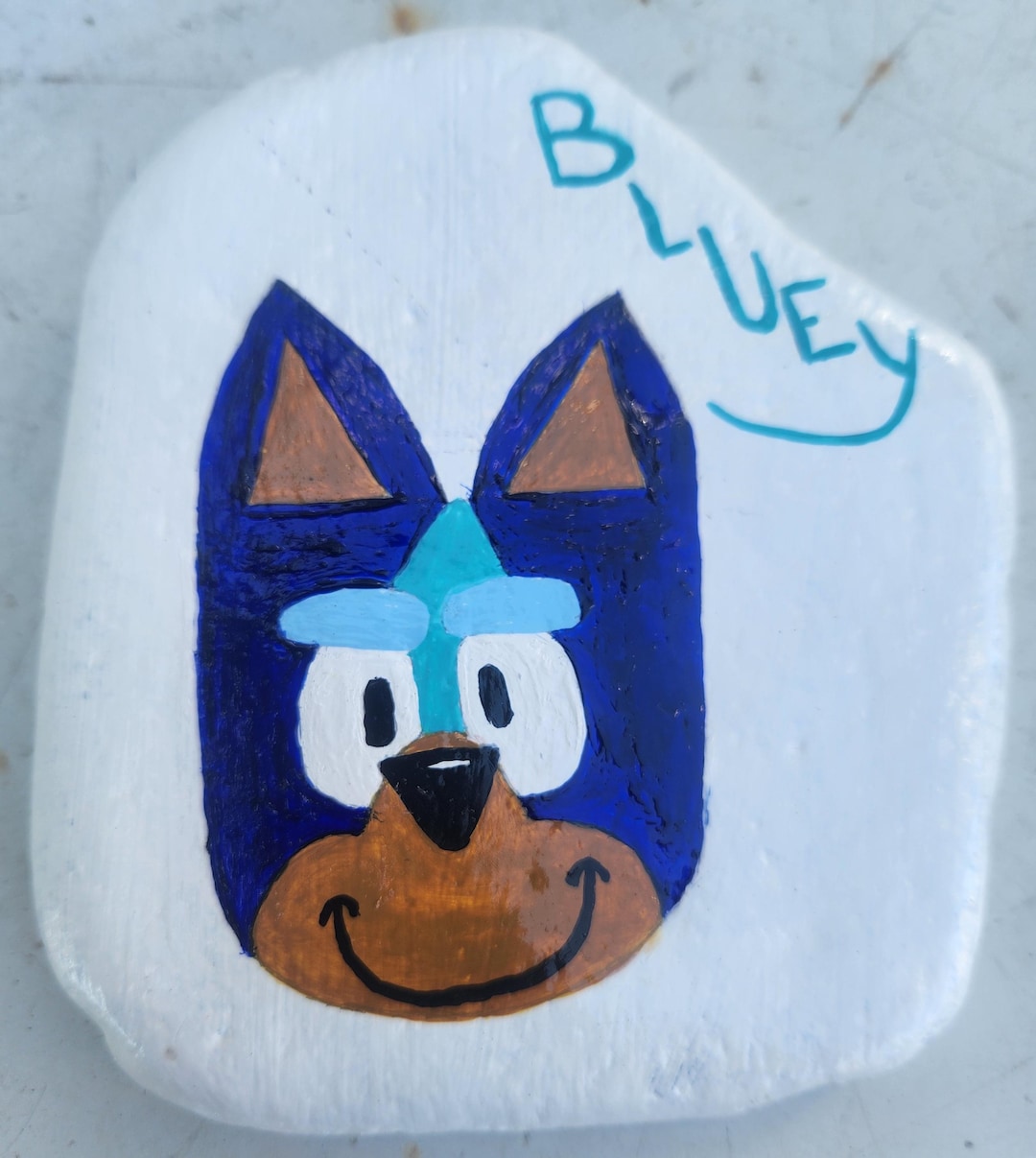 Bluey Stone Paperweight: Hand-painted Home Decor - Etsy Australia