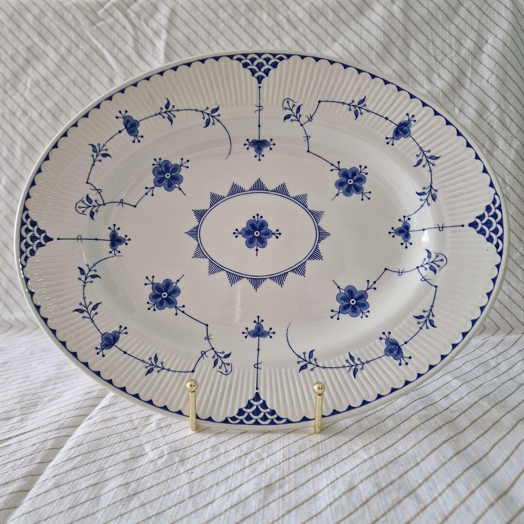 Furnivals Blue Denmark Platter - Etsy UK