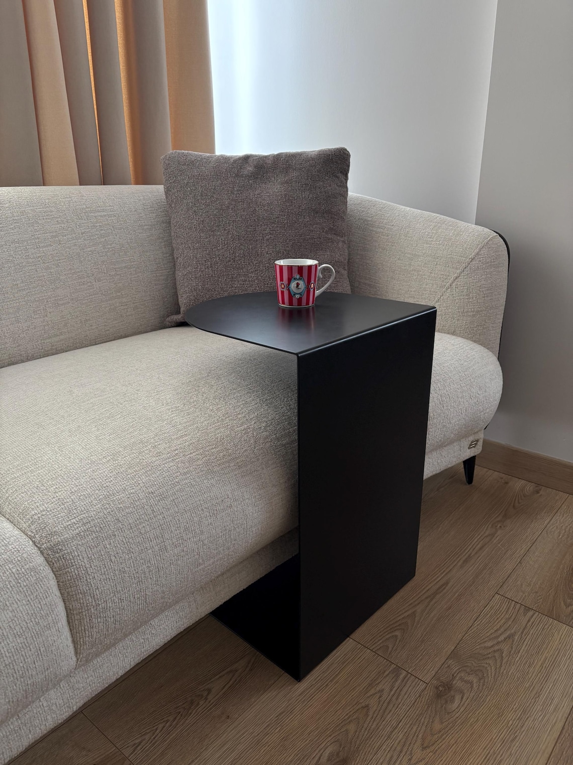Modern C- Shaped Metal Side Table - Etsy