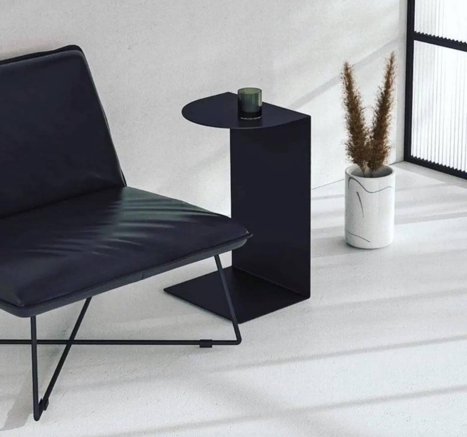 Modern C- Shaped Metal Side Table - Etsy
