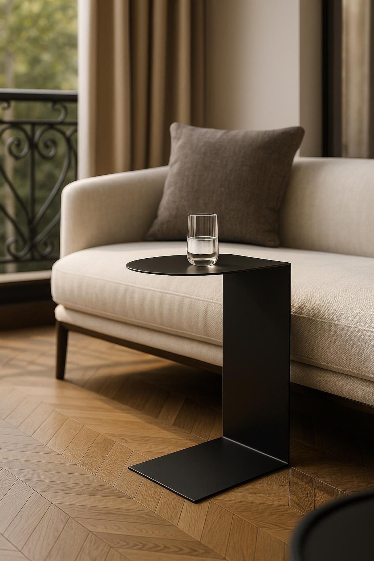 Modern C- Shaped Metal Side Table - Etsy