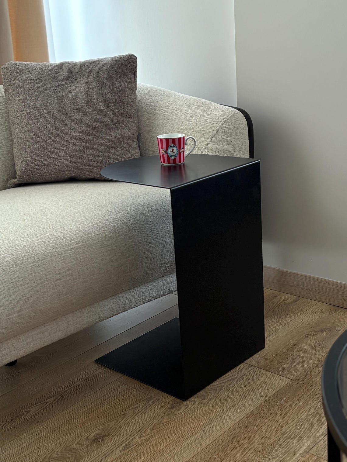 Modern C- Shaped Metal Side Table - Etsy