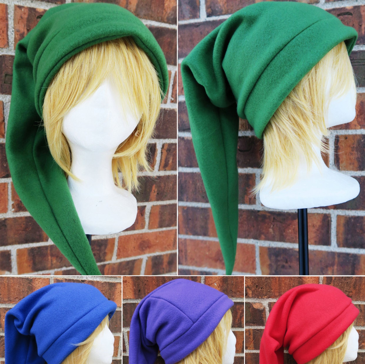 Zelda Link Cap or Hat Green Red Blue Purple Fleece Hat | Etsy