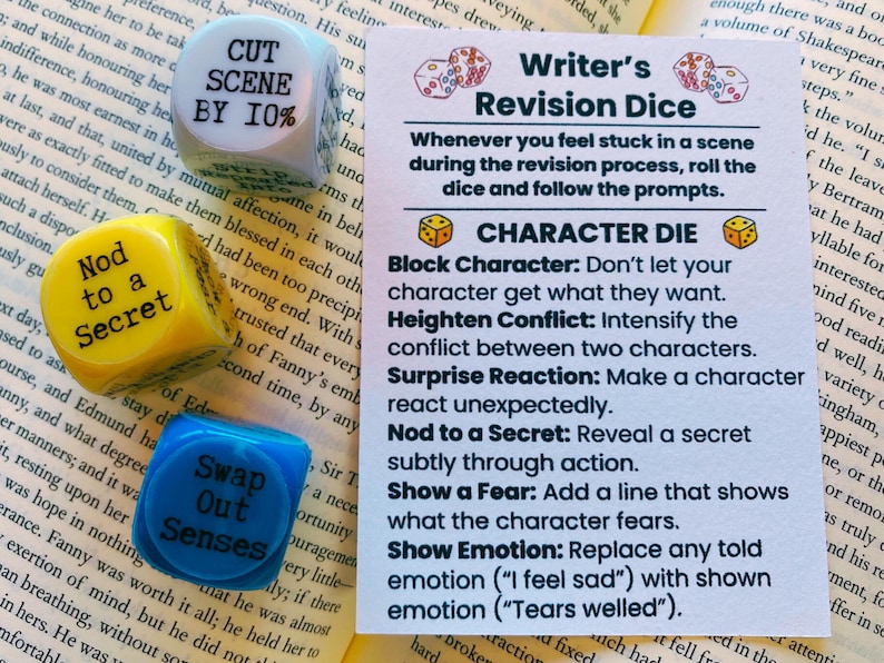 Writer's Revision Dice – Creative Writing Tool - Etsy