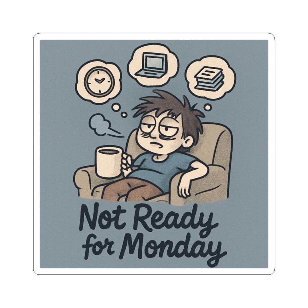 Not Ready for Monday Kiss-cut Sticker - Etsy