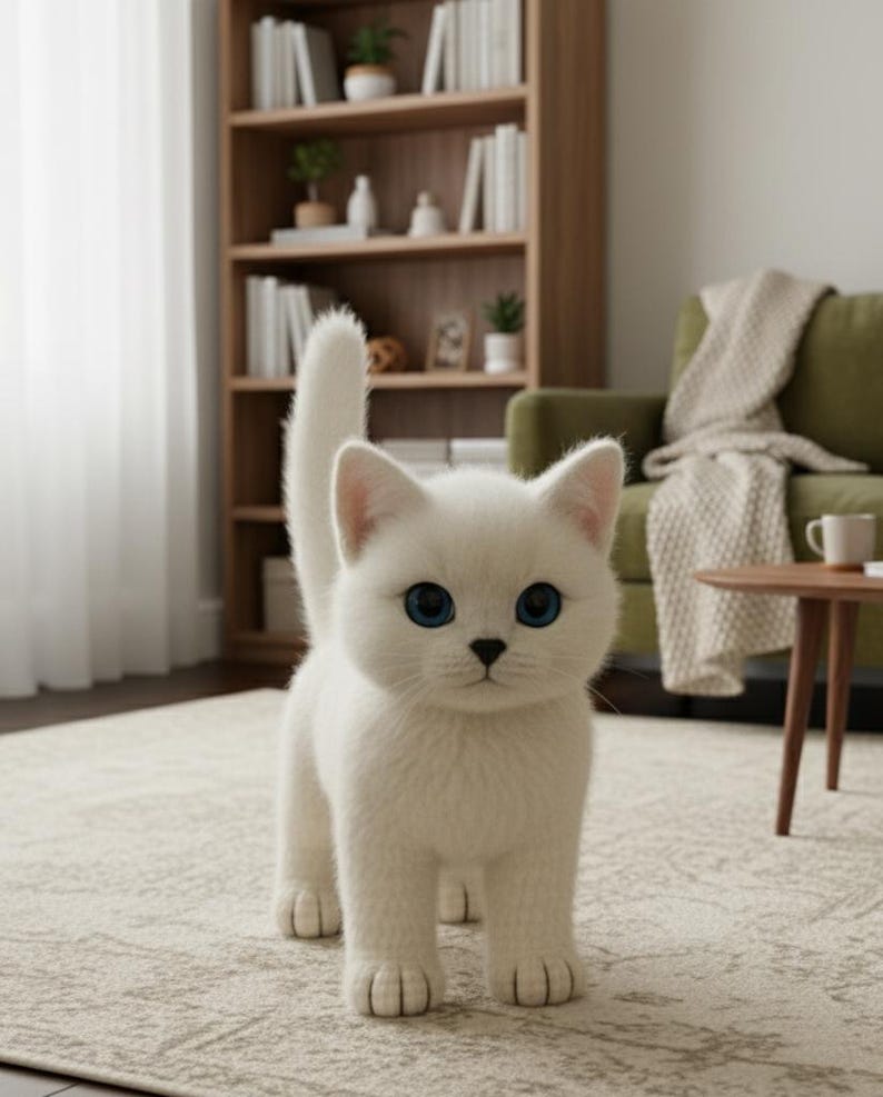 White Kitten Amigurumi Crochet Pattern DIY Plush Cat Toy (PDF) - Etsy