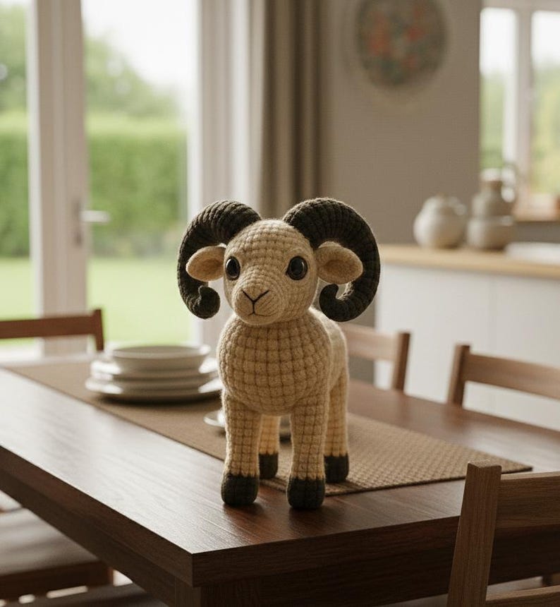 Snow White Ram Crochet Pattern Amigurumi Goat Plush Toy PDF Pattern - Etsy