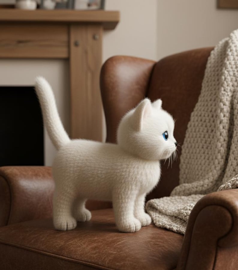 White Kitten Amigurumi Crochet Pattern DIY Plush Cat Toy (PDF) - Etsy
