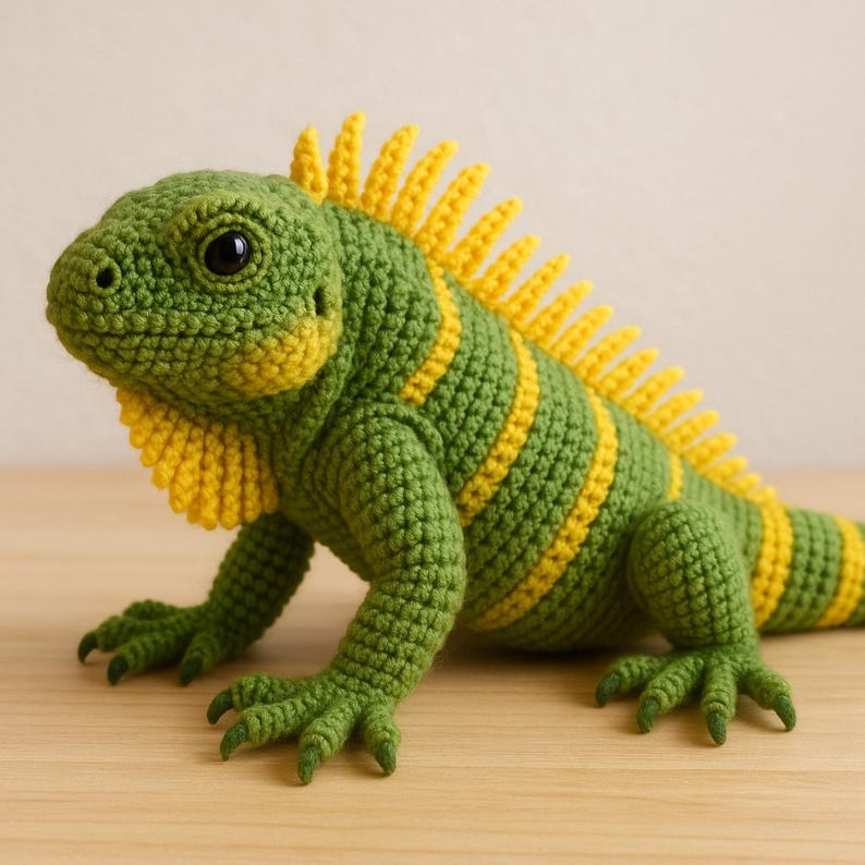 Realistic Iguana Amigurumi Crochet Pattern PDF • Lizard Reptile Toy ...