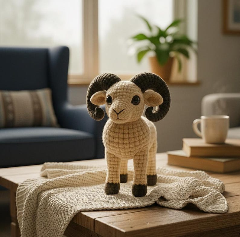Snow White Ram Crochet Pattern Amigurumi Goat Plush Toy PDF Pattern - Etsy
