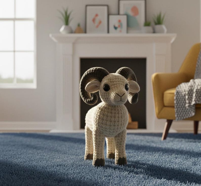 Snow White Ram Crochet Pattern Amigurumi Goat Plush Toy PDF Pattern - Etsy