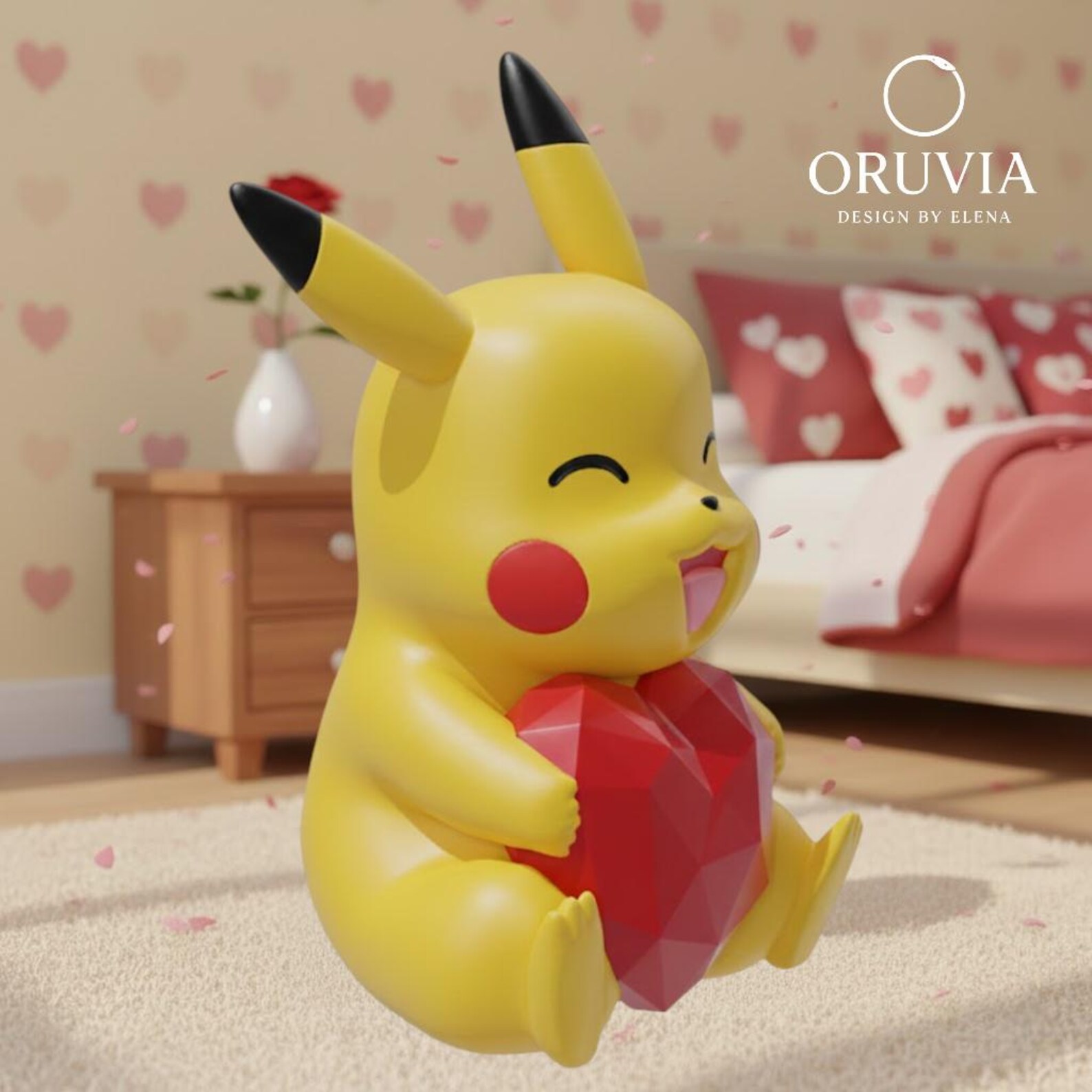 Figura de Pikachu de San Valentín, archivo STL 3D - Tema de San ...