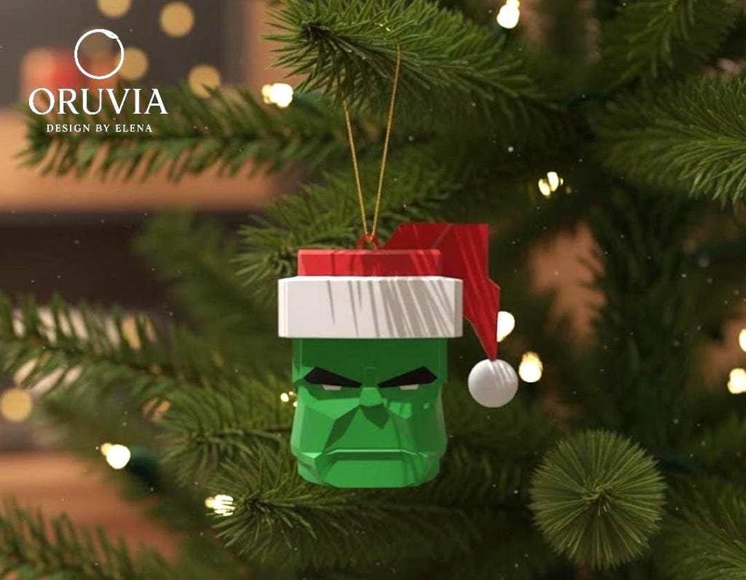 Hulk Christmas Tree Ornament 3D STL File - Etsy