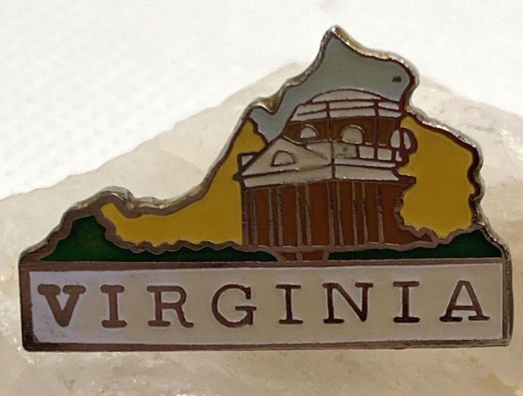 Vintage Virginia Enamel State Pin Travel Souvenir MAFCO Memento Tourism ...