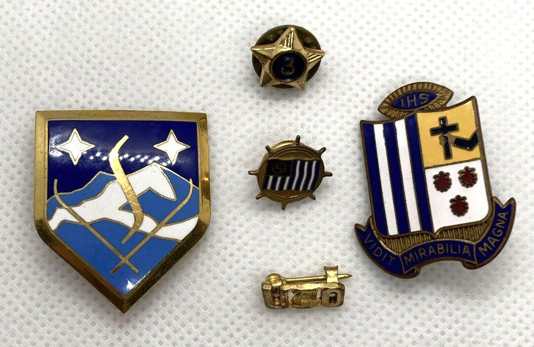 Vintage Lot of 5 Military Pin Coast Guard ROTC Gold Tone Lapel Pin USO - Etsy