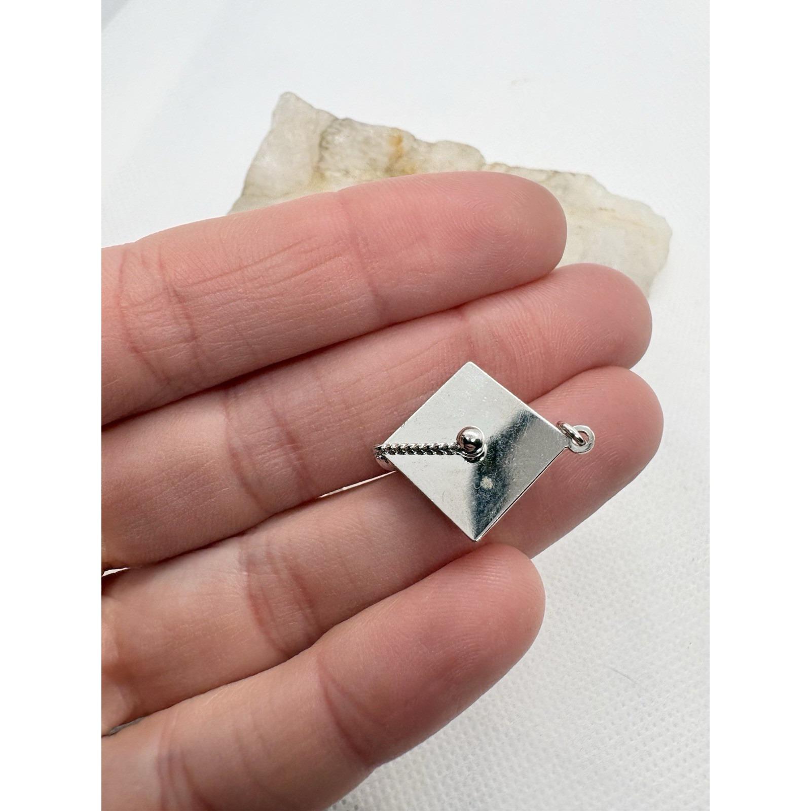 Vintage Sterling Silver Graduation Cap 3D Charm Tassel Graduate School ...