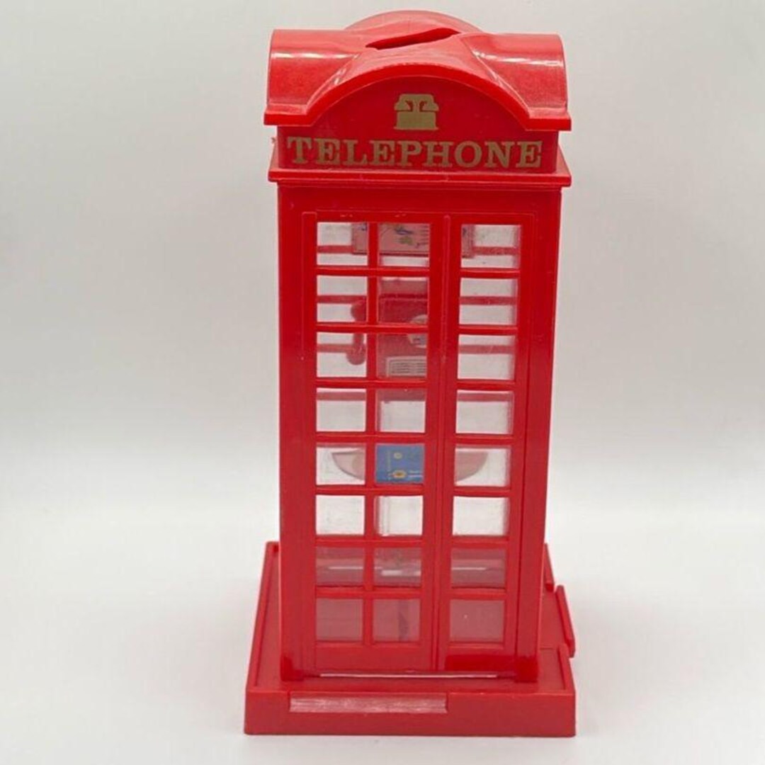 Cute Retro 1980s Resin Red British Telephone Booth Coin Bank Vintage - Etsy