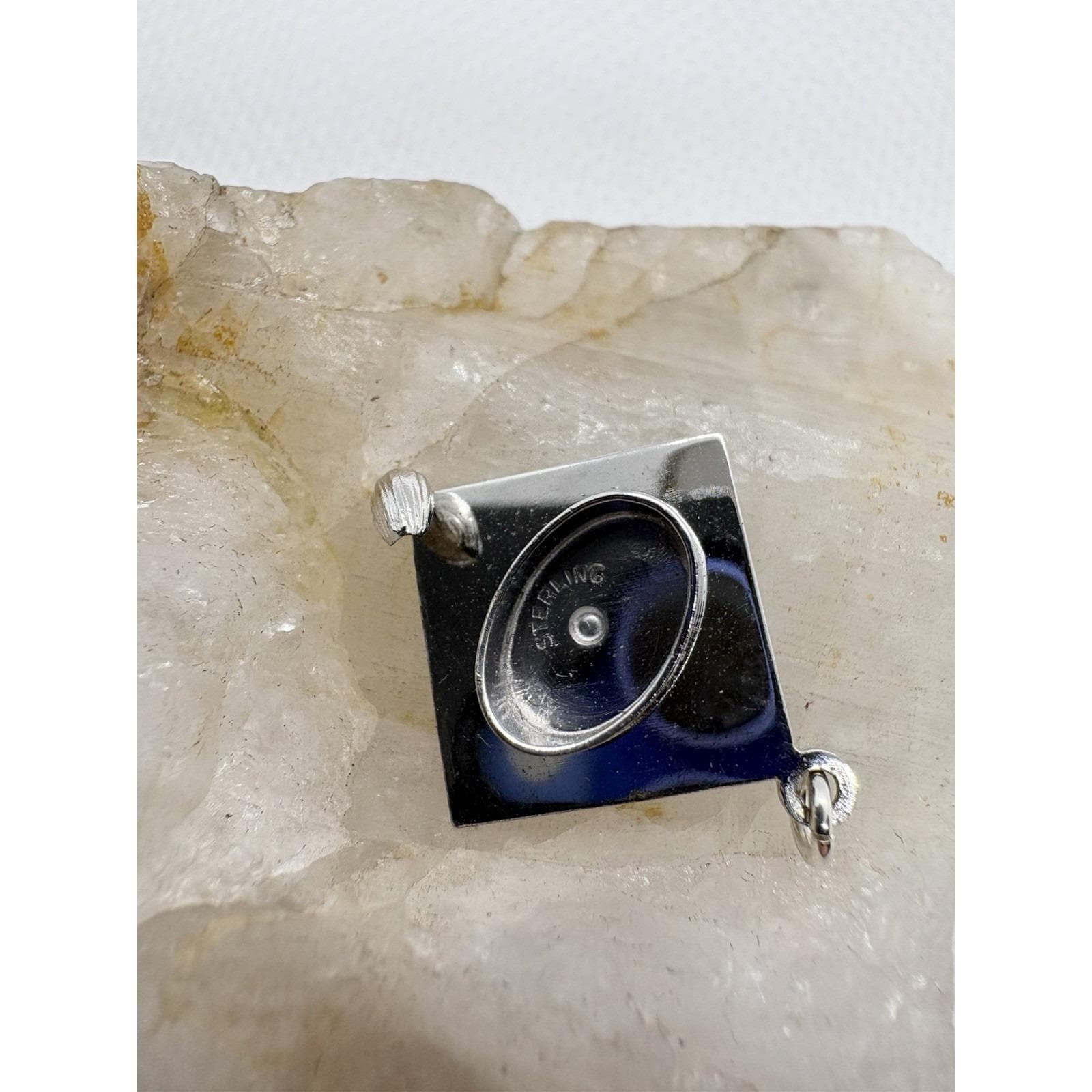 Vintage Sterling Silver Graduation Cap 3D Charm Tassel Graduate School ...