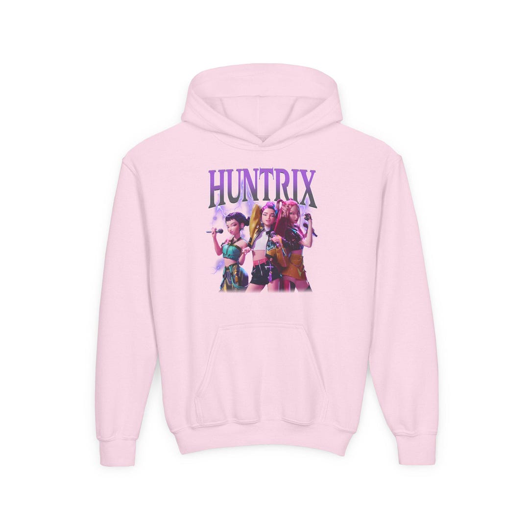 Youth Heavy Blend Graphic Hoodie - Huntrix Design, Cool Streetwear ...