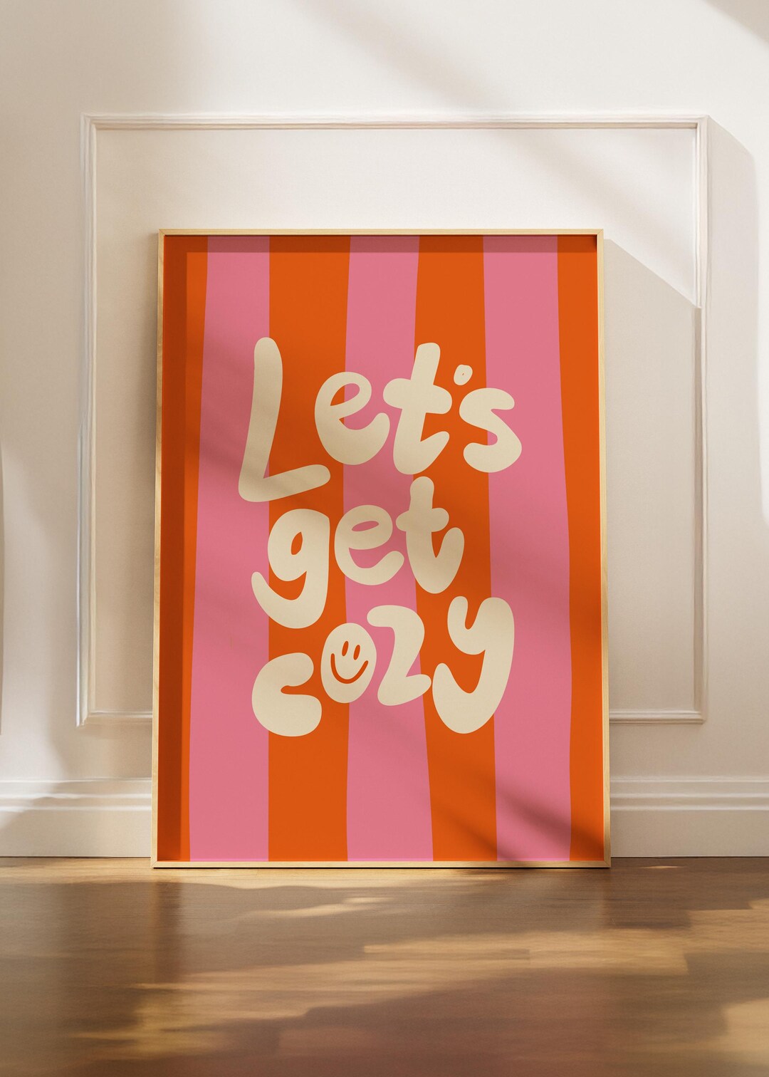 Lets Get Cozy, Dopamine Core Poster, Typography Print, Wall Art, Cozy ...