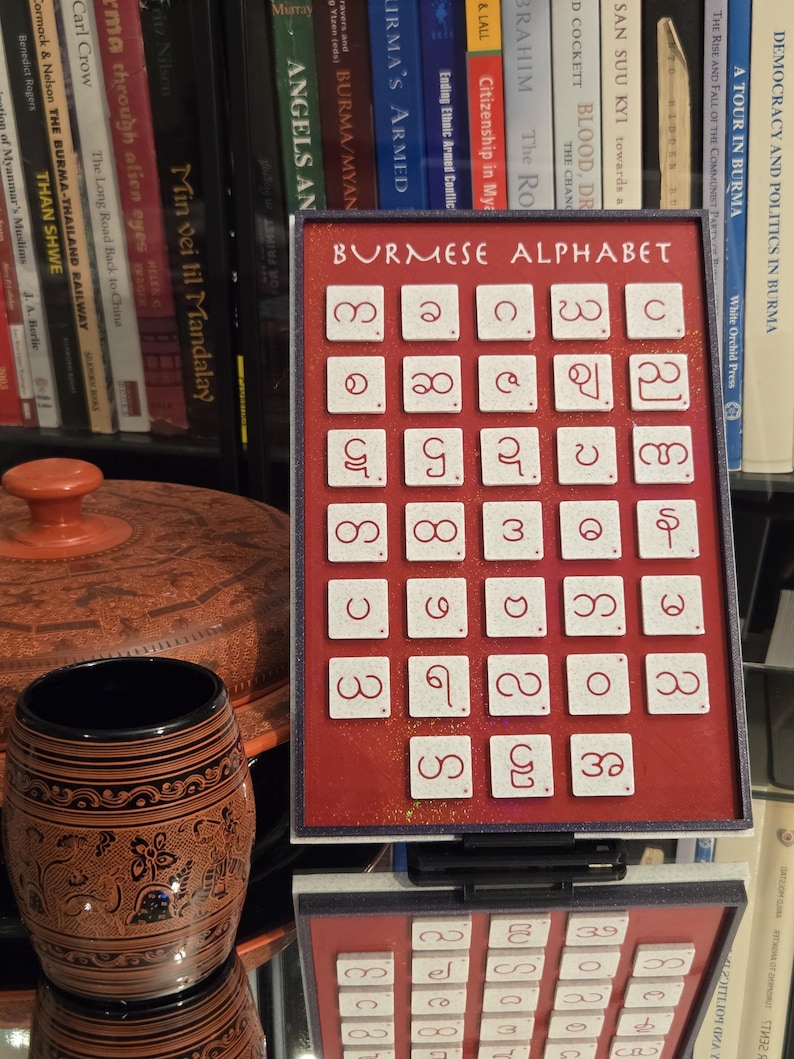 3D Printed Burmese Alphabet Set: Language Learning Sensory Toy - Etsy