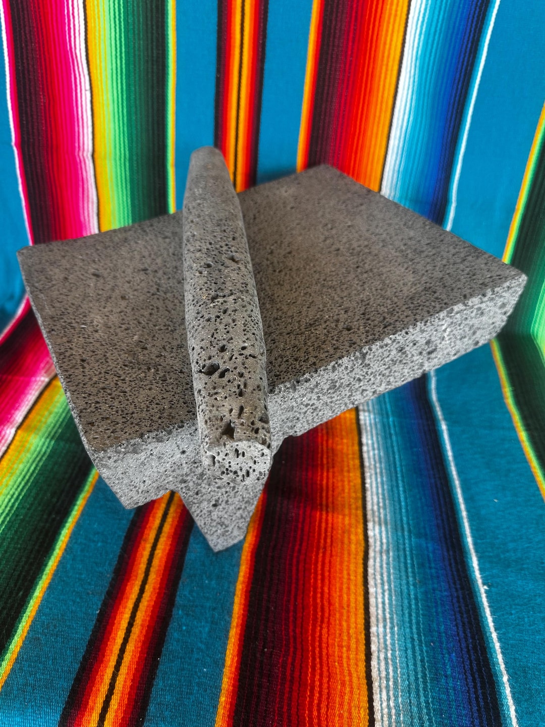 14 Inch Metate Mexicano, Metlapil Included! Natural Earth Stone Mealing ...