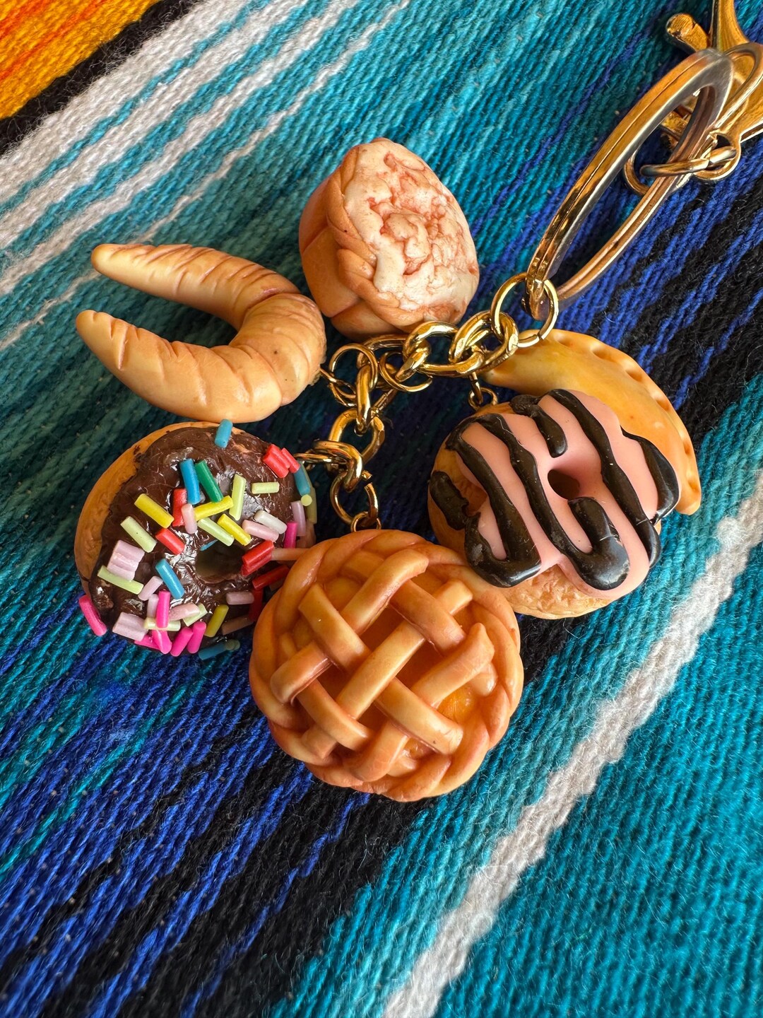 Mexican Keychain With Pan Dulce Mexicano, Mexican Sweet Bread Keychain ...
